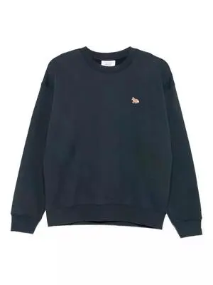 Maison Kitsuné Fox-embroidered Sweatshirt - Blue