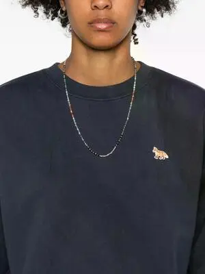 Maison Kitsuné Fox-embroidered Sweatshirt - Blue