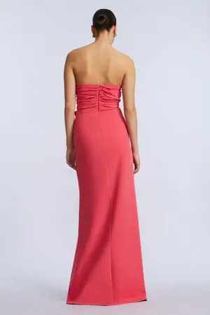 Bcbgmaxazria Strapless Flower Detail Gown