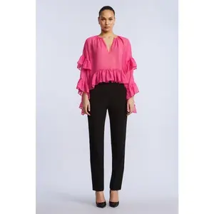 Bcbgmaxazria Ruffle Chiffon Blouse