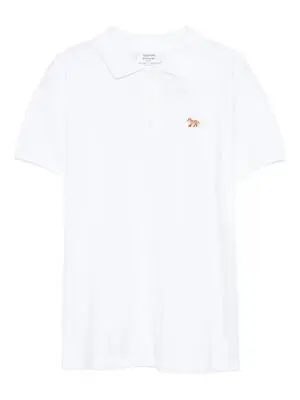 Maison Kitsuné Fox-embroidered Polo Shirt - White