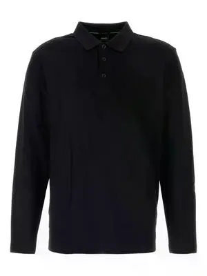BOSS Long-sleeve Piquet Polo Shirt - Black