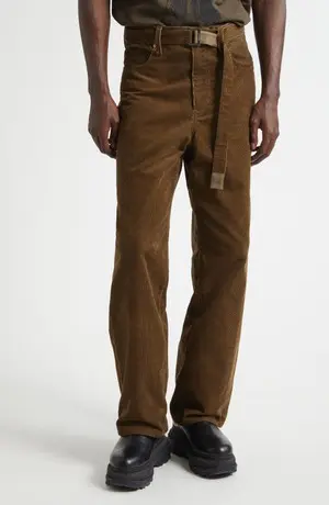 Sacai Belted Corduroy Five-pocket Pants