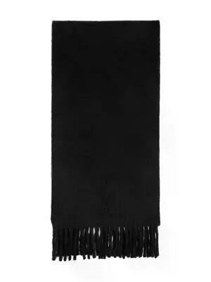 AMI Paris De Coeur Embossed Wool Scarf - Black