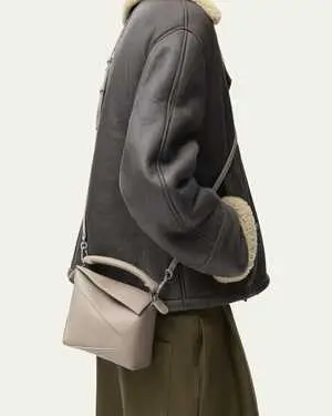 Loewe Puzzle Edge Mini Top-handle Bag - Clay
