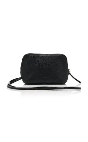 THE ROW Owen Leather Wristlet - Black