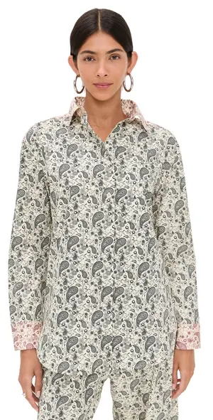 LE BOP Cecilia Paisley Button-down Top