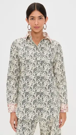 LE BOP Cecilia Paisley Button-down Top