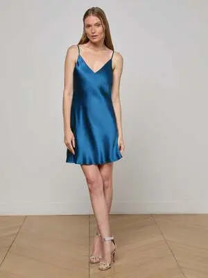 L'Agence Zaria Silk Mini Dress