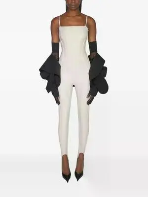 MUGLER Corset-detail Jumpsuit - White