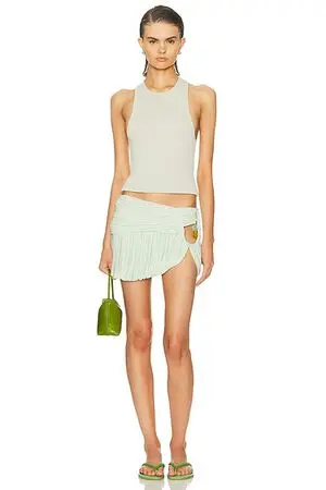 ST. AGNI Sculpted Knit Tank Top - Silver