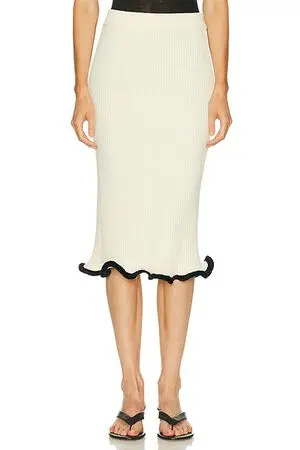 JIL SANDER Velvet Frill Skirt