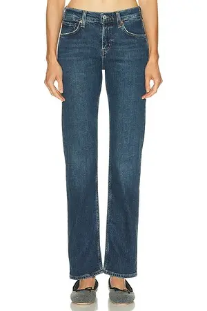 AGOLDE Low Rise Slim Jeans In Medium Wash - Slick
