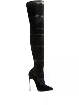 Casadei 120mm Lingerie Over-the-knee Boots - Black