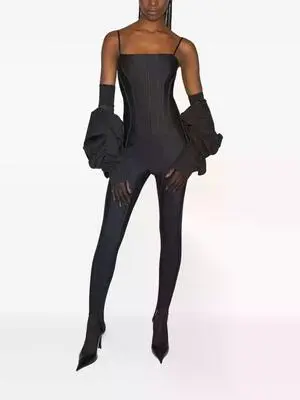 MUGLER Corset-detail Jumpsuit - Black
