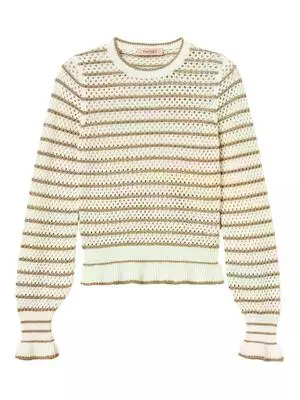 TWINSET Lurex-striped Fishnet Jumper