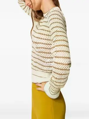 TWINSET Lurex-striped Fishnet Jumper