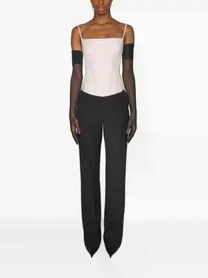 MUGLER Seamed-panelled Corset Top