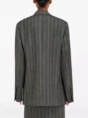 FERRAGAMO Chevron Virgin Wool Double-breasted Coat