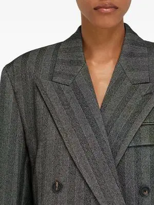 FERRAGAMO Chevron Virgin Wool Double-breasted Coat