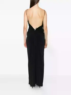 Coperni Draped Evening Dress With Washing Clip Embellishments - Black