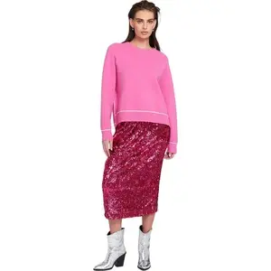 ELLE COLLECTION Knit Pullover With Contrast Trim