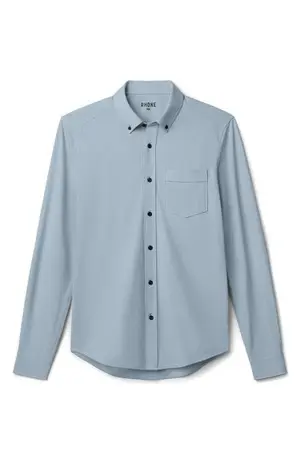 RHONE Effortless Oxford Performance Button-down Shirt - Mountain Blue Heather
