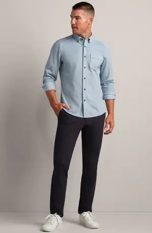 RHONE Effortless Oxford Performance Button-down Shirt - Mountain Blue Heather