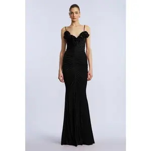 Bcbgmaxazria Ruffle Velvet Gown