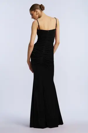 Bcbgmaxazria Ruffle Velvet Gown