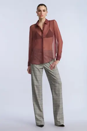 Bcbgmaxazria Chiffon Button-down Shirt
