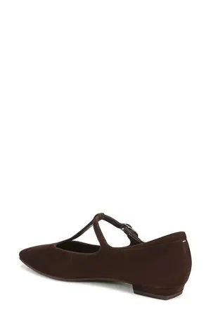27 EDIT NATURALIZER Bella T-strap Flat - Chocolate Bar Brown