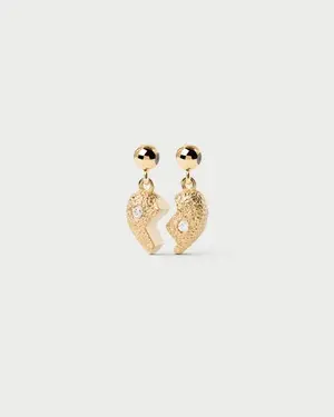 PDPAOLA Split Heart Charm - Brass