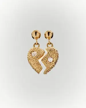 PDPAOLA Split Heart Charm - Brass
