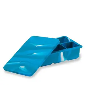 HOST 2" Ice Cube Tray With Lid - Blue Marble