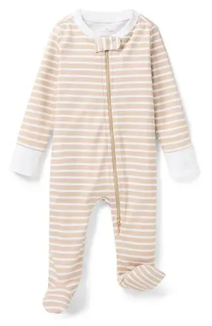 PETITE PLUME Pima Cotton Footie - Beige