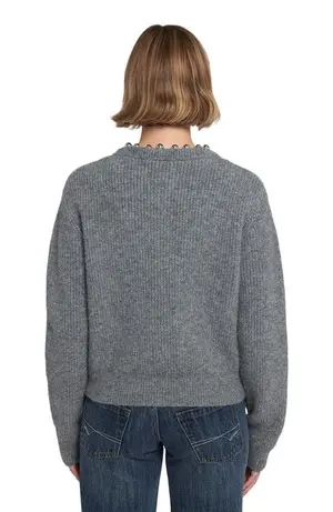 ELLE COLLECTION Beaded Cardigan - Grey