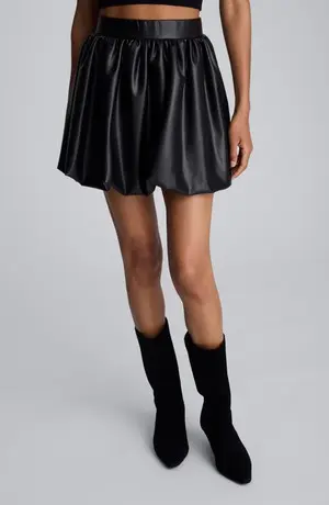 KENNETH COLE Faux Leather Bubble Mini Skirt