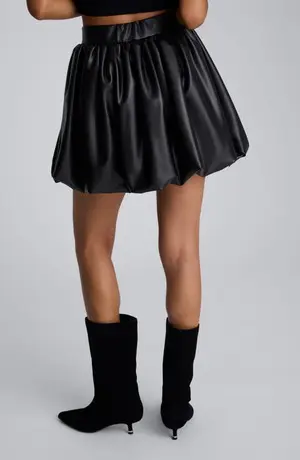 KENNETH COLE Faux Leather Bubble Mini Skirt