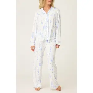 PJ Salvage Parisian Dreams Jersey Pajamas - Ivory