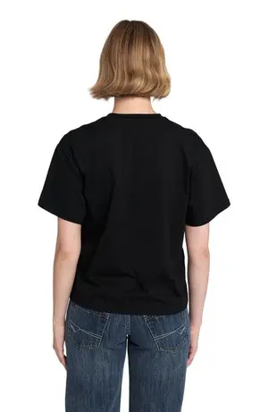 ELLE COLLECTION Logo Foil Printed T-shirt - Black/silver