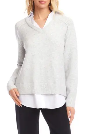 Women's Mixed Media Layered Sweaters
