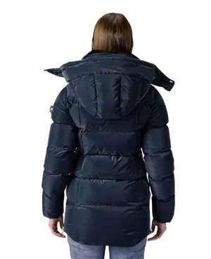 WOODPECKER Bumnester 3/4 Length Quilted Coat - Blue Diamond