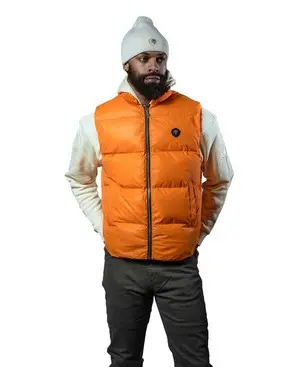 WOODPECKER Puffer Vest - Orange Diamond