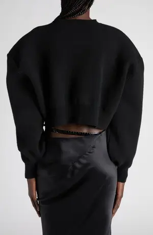 TOM FORD Sculptural Virgin Wool Blend Crop Sweater
