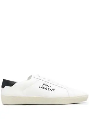 Saint Laurent Court Leather Sneakers - White