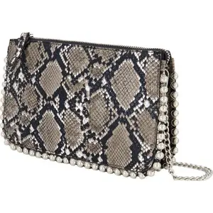 ELLE COLLECTION Silver Trimmed Wallet On Chain - Snake