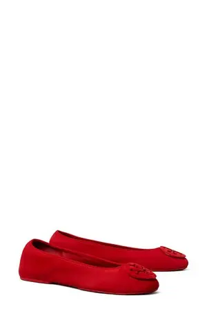 Tory Burch Reva Travel Ballet Flat Red