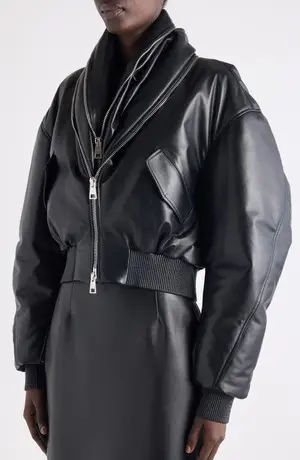 Givenchy Lambskin Leather Bomber Jacket