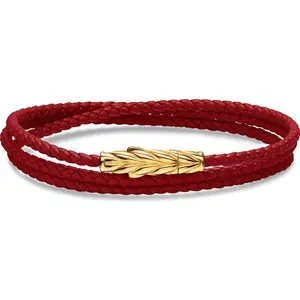 David Yurman Chevron Triple Wrap Bracelet - Red